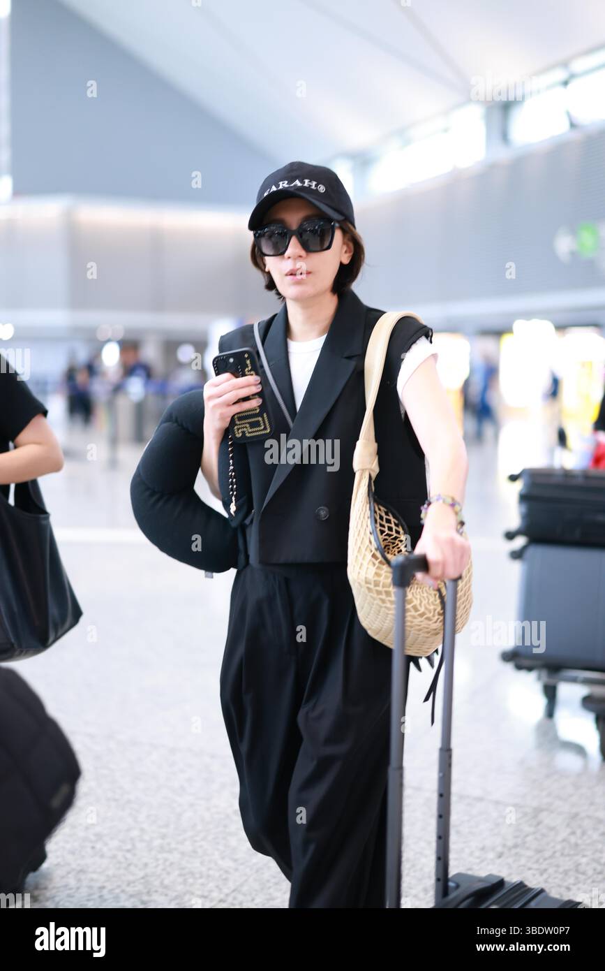 Taiwanese actress and television host Alyssa Chia appears at airport in ...