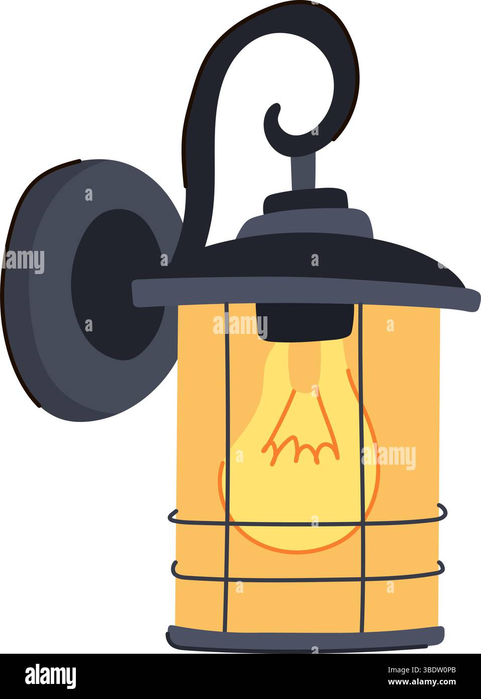 led exterior lamp cartoon vector illustration Stock Vector Image & Art ...