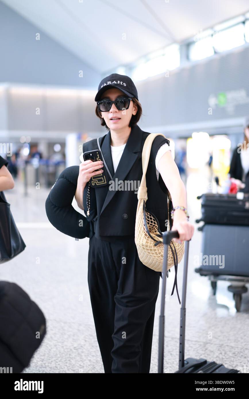 Taiwanese actress and television host Alyssa Chia appears at airport in ...
