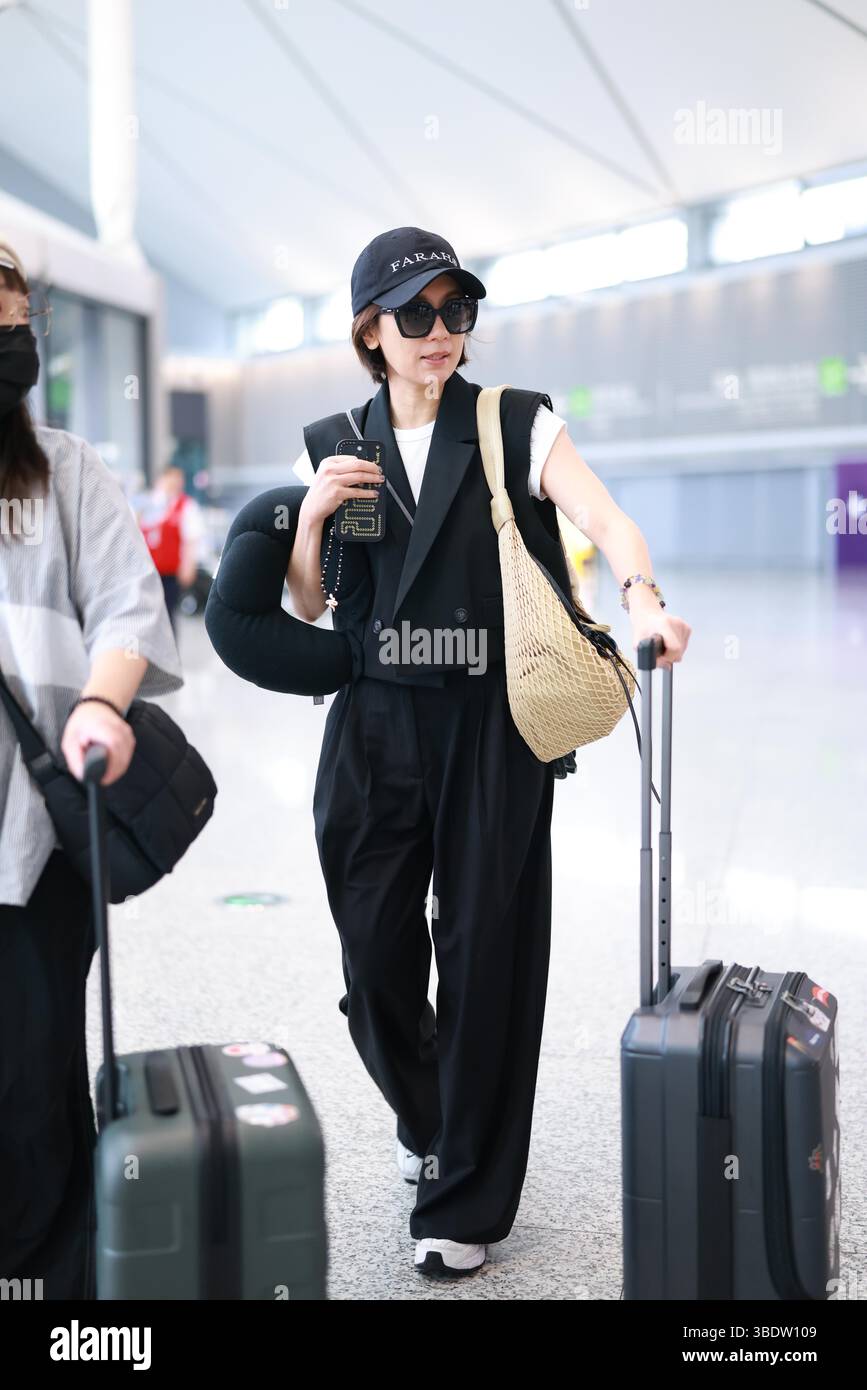 Taiwanese actress and television host Alyssa Chia appears at airport in ...