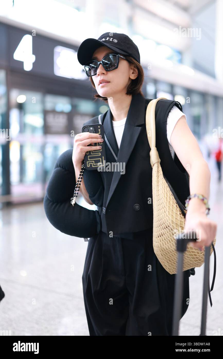 Taiwanese actress and television host Alyssa Chia appears at airport in ...