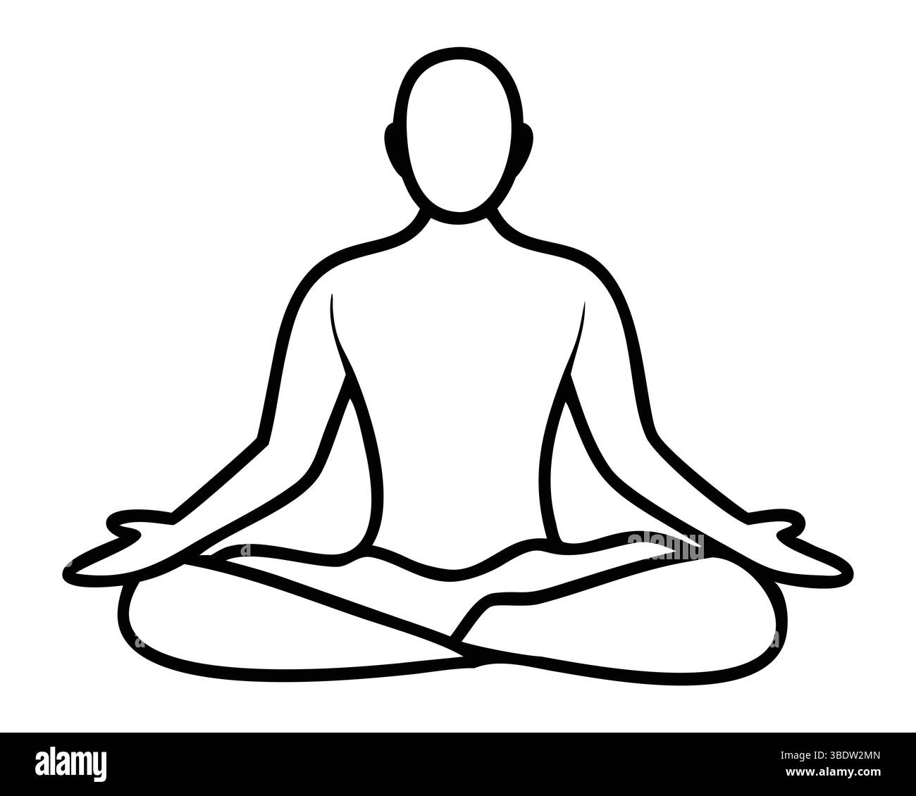 Relax meditation icon outline Cut Out Stock Images & Pictures - Alamy