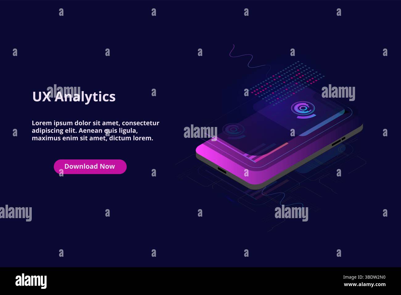 Data analytics concept banner. Can use for web banner, infographics, hero images. Flat isometric ...