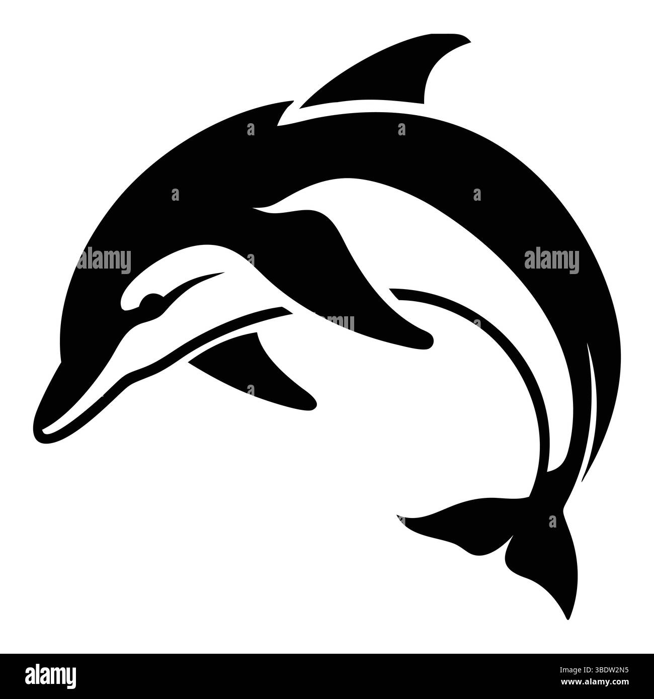 Dolphin jumping icon isolated Cut Out Stock Images & Pictures - Alamy