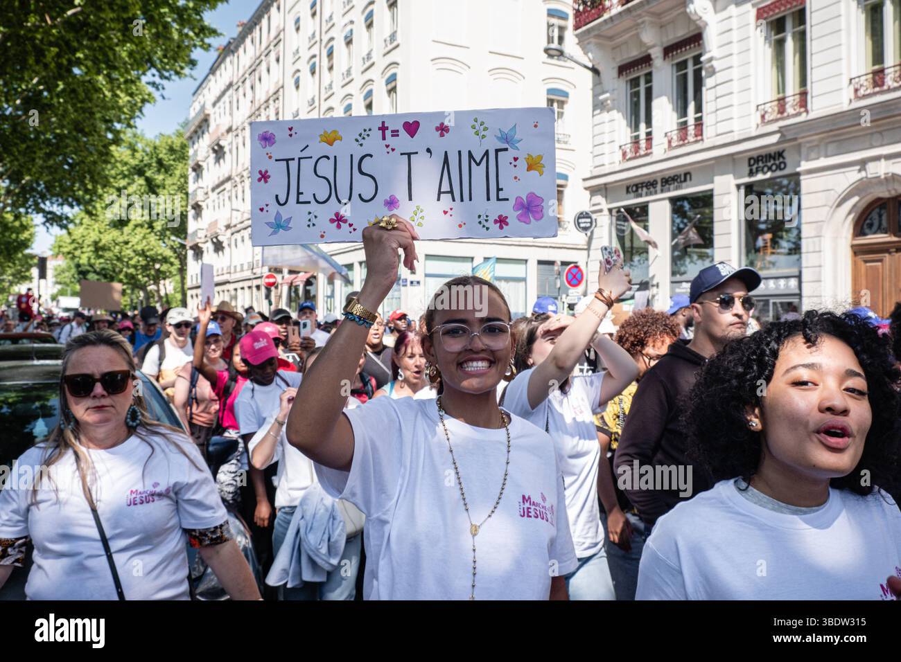 International march for jesus in the streets of Lyon Stock Photo - Alamy