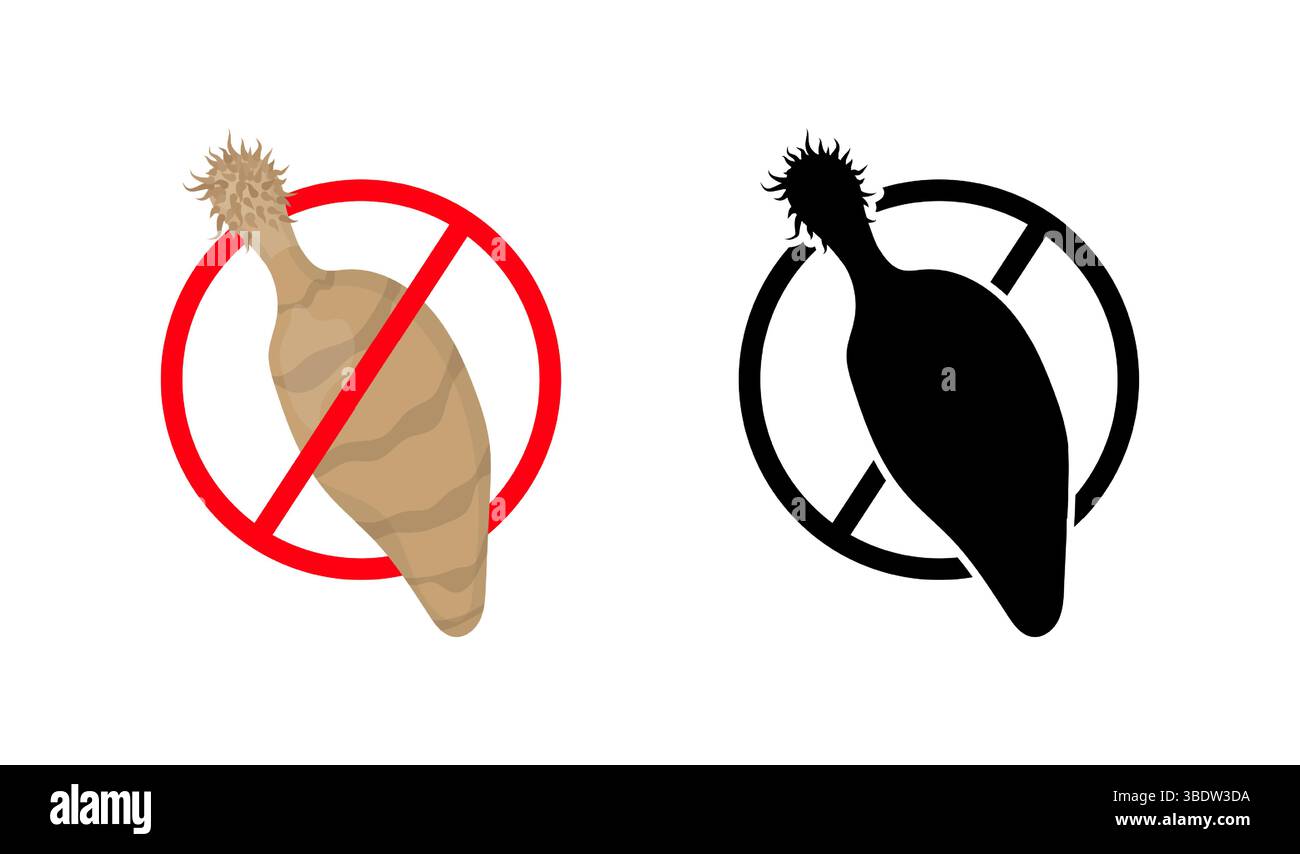Stop thorny headed worm sign with prohibition red symbol ...