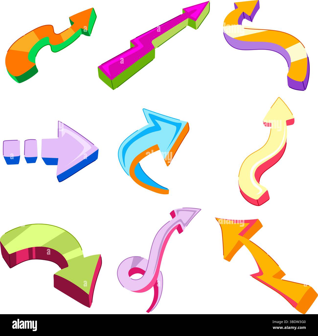 graffiti arrow set cartoon vector illustration Stock Vector Image & Art ...
