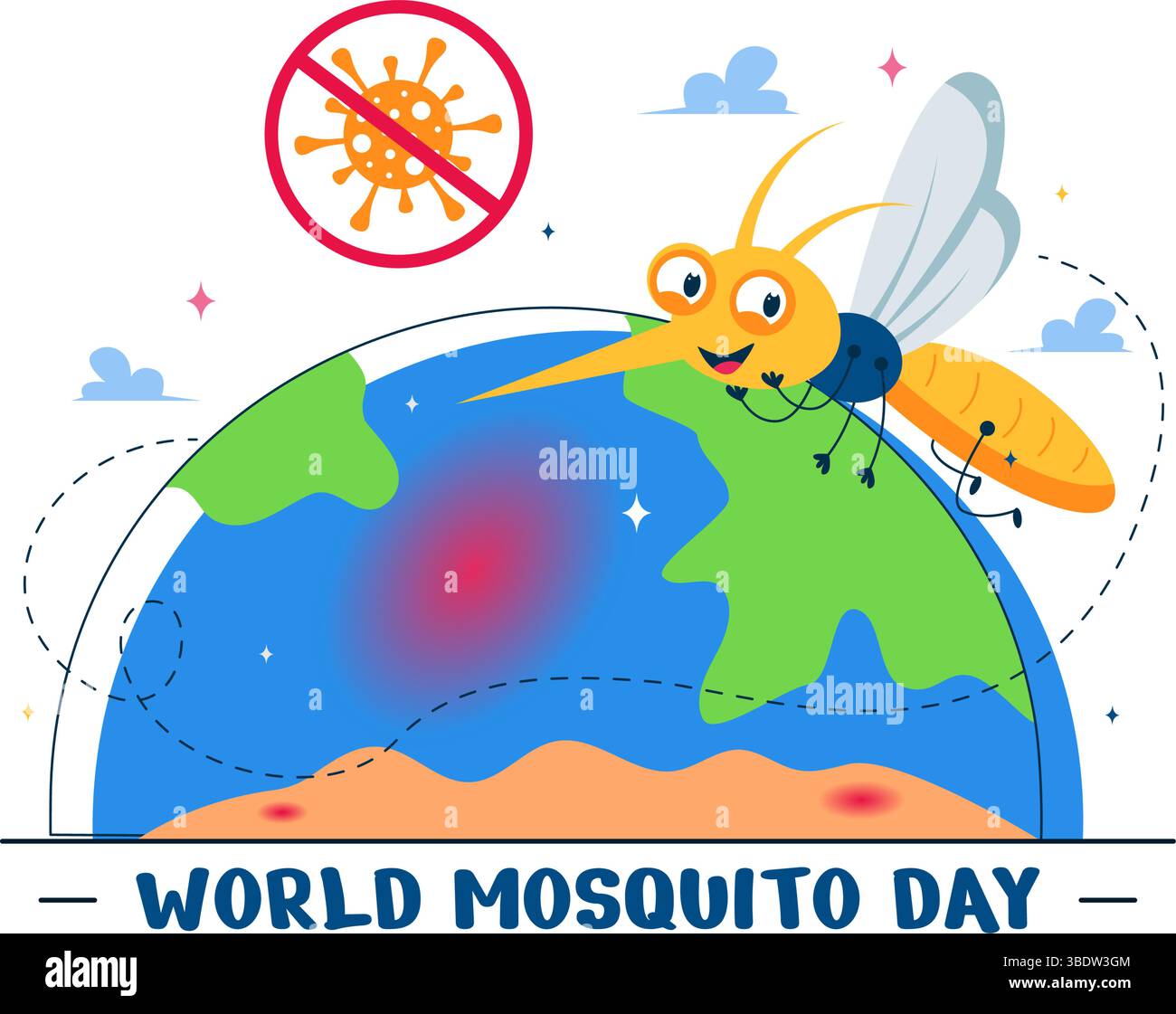World Mosquito Day Vector Illustration on August 20th, featuring the ...