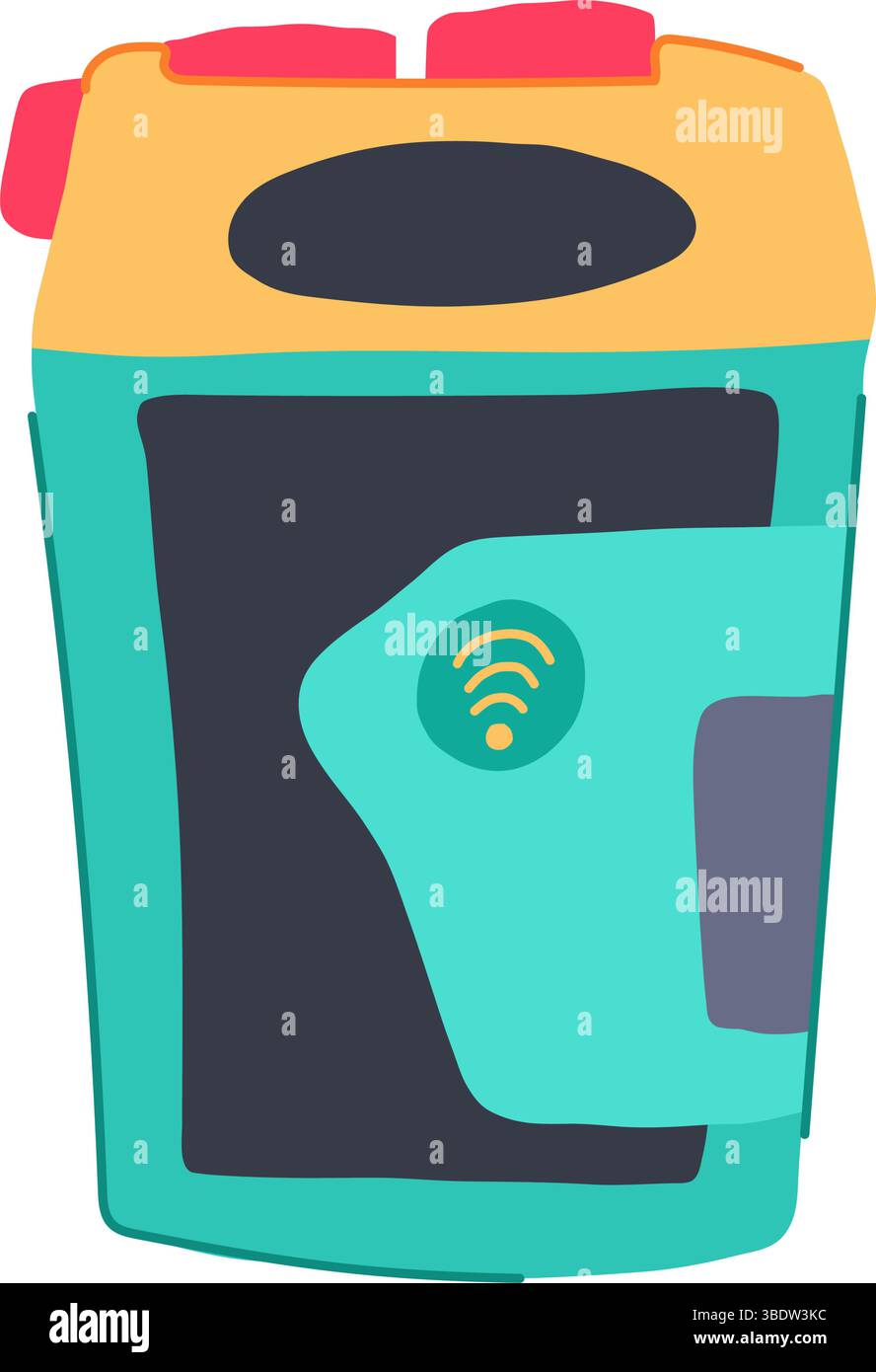 transmitter gps beacon cartoon vector illustration Stock Vector Image ...