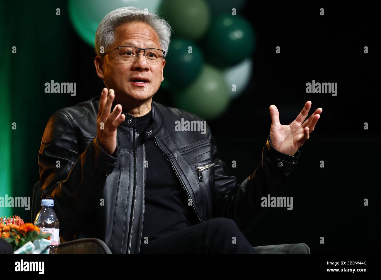 Jensen Huang, Nvidia co-founder and CEO, discusses AI in connection with his honorary doctorate ...