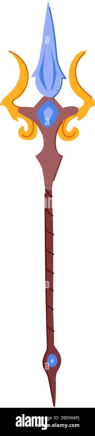 mythology trident magic cartoon vector illustration Stock Vector Image ...