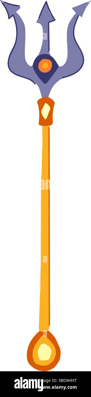 ocean trident magic cartoon vector illustration Stock Vector Image ...