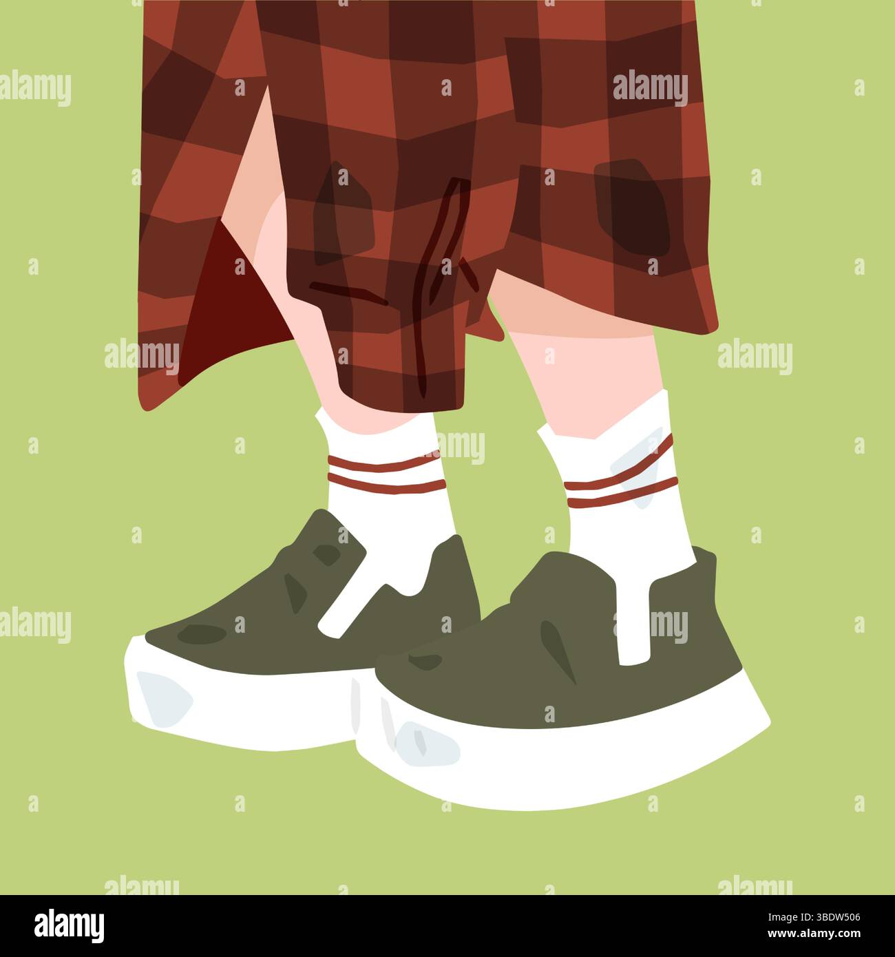 Red checkered skirt Stock Vector Images - Alamy
