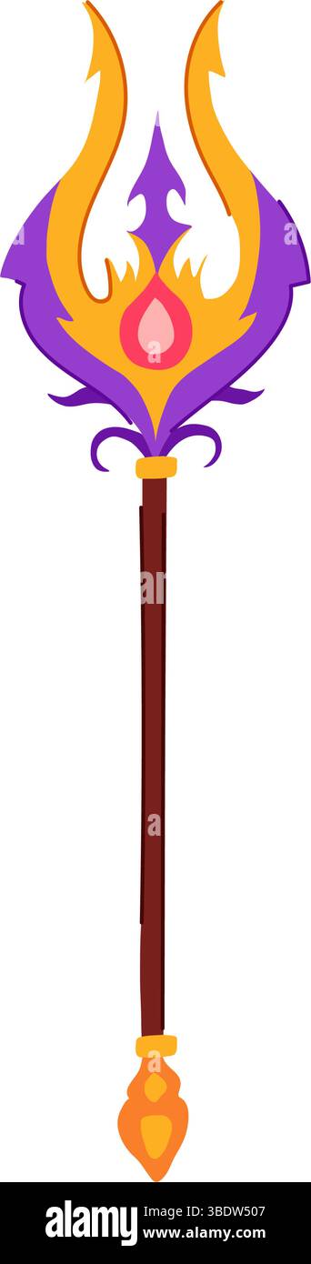 enchantment trident magic cartoon vector illustration Stock Vector ...