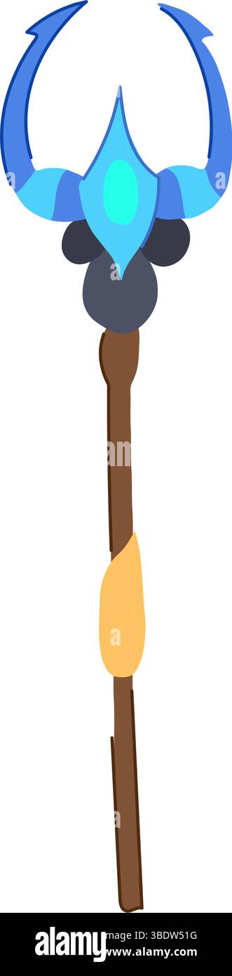 spell trident magic cartoon vector illustration Stock Vector Image ...