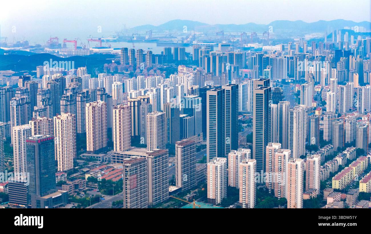 Aerial photo shows the cityscape in Qingdao City, east China's Shandong ...