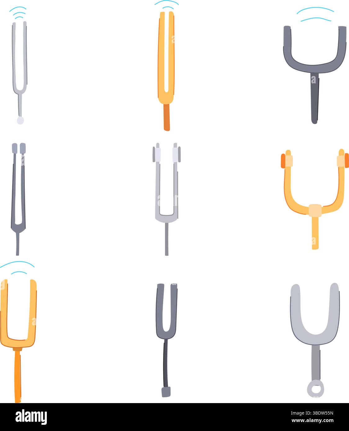 tuning fork set cartoon vector illustration Stock Vector Image & Art ...