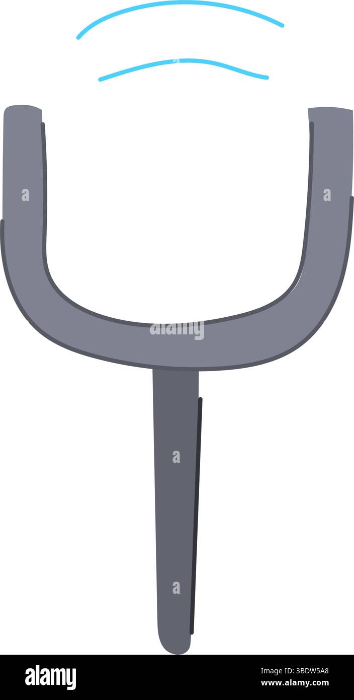 vibration tuning fork cartoon vector illustration Stock Vector Image ...