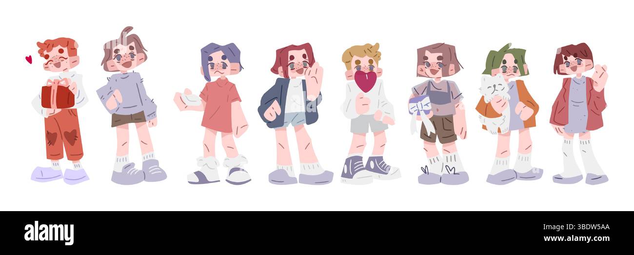 Character set collection casual Stock Vector Images - Alamy