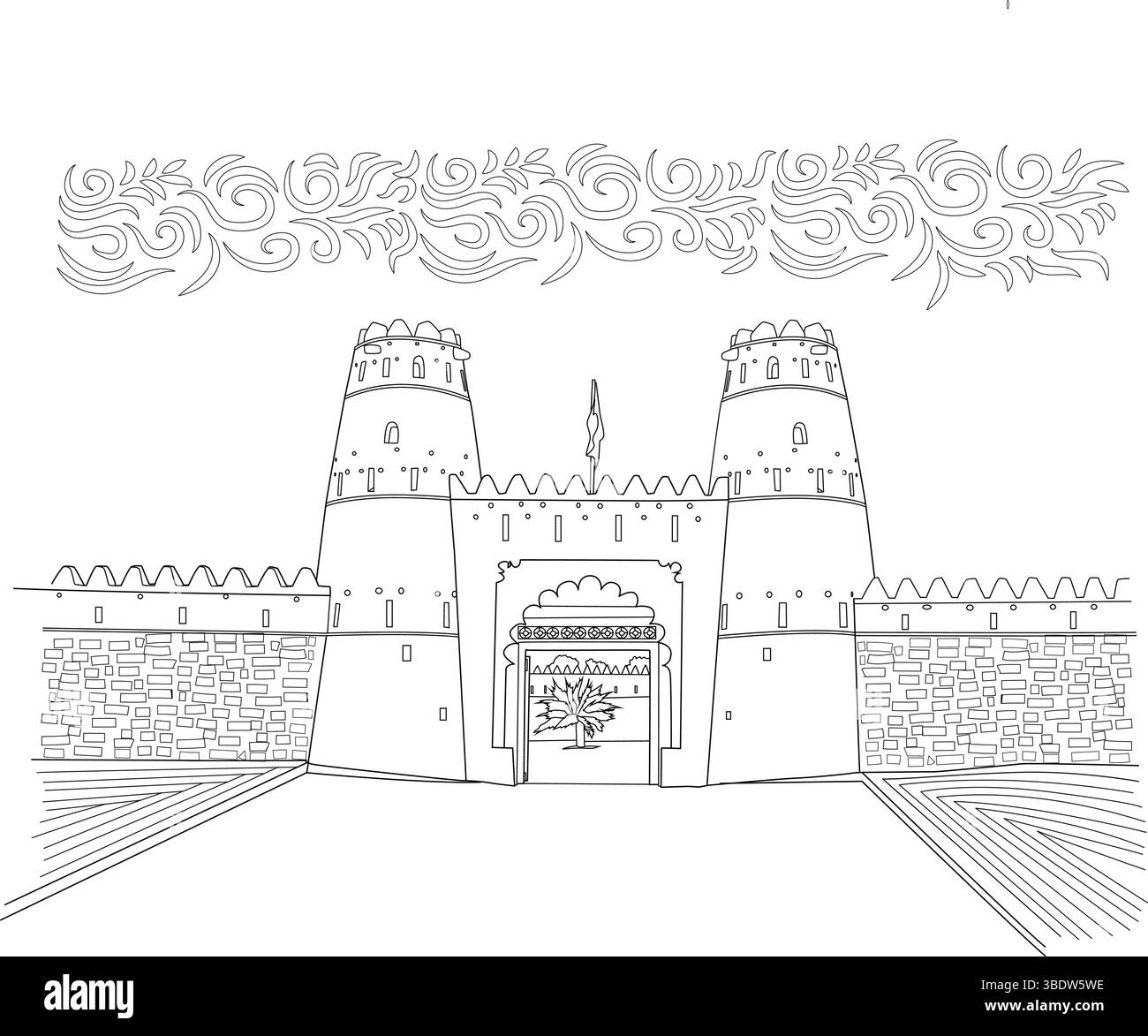 Arab battlements Cut Out Stock Images & Pictures - Alamy
