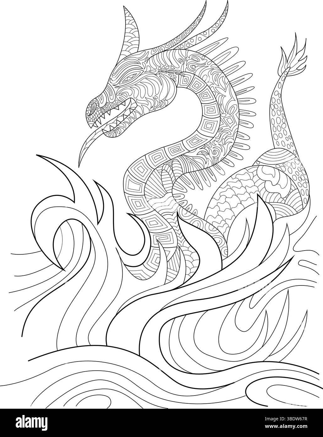 Serpent line art hi-res stock photography and images - Alamy