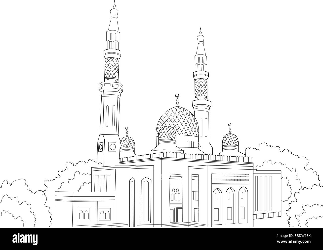 Detailed line drawing illustrating the iconic architecture of the ...