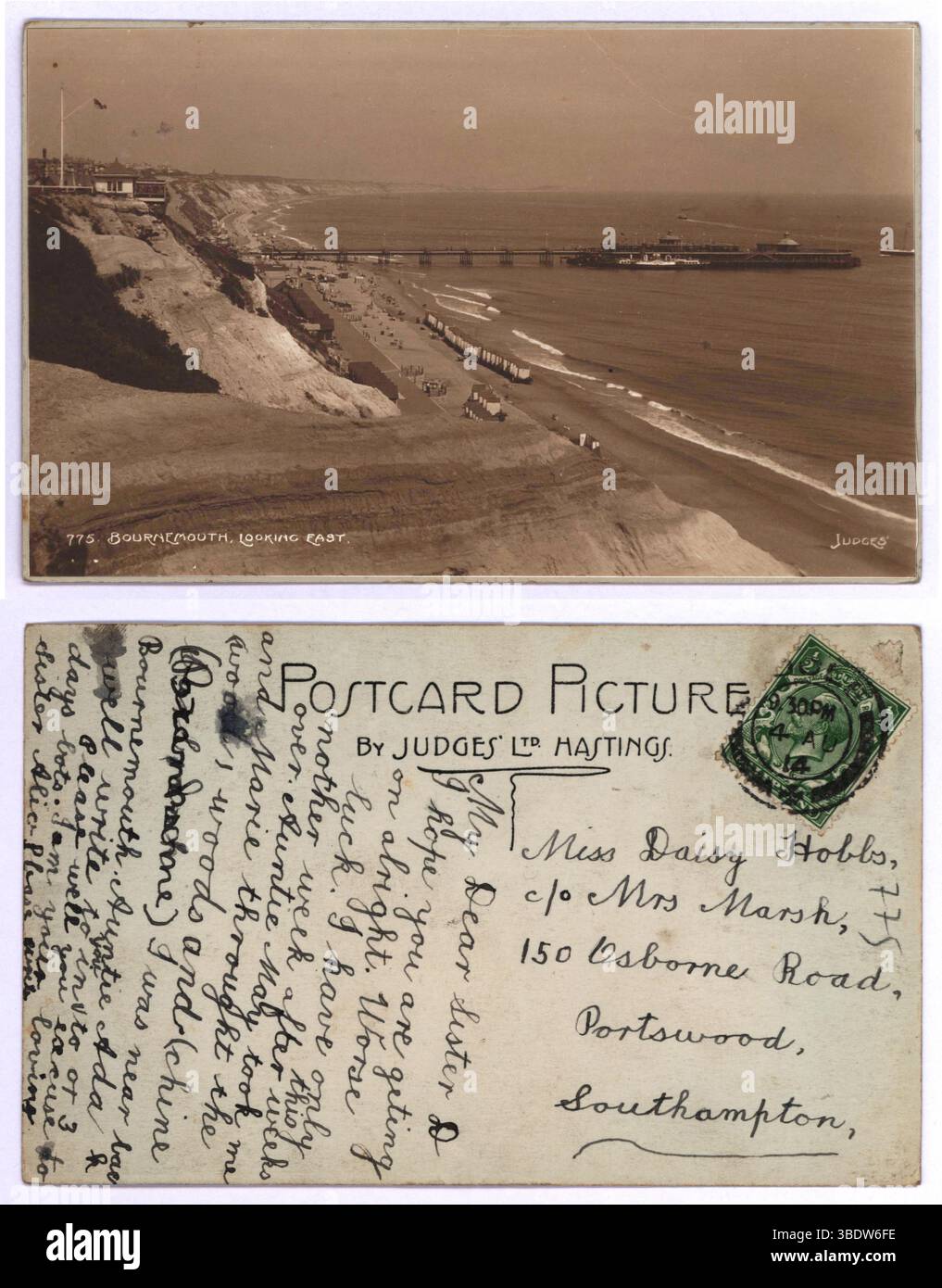 Judges' Postcard 775. BOURNEMOUTH. LOOKING EAST. JUDGES’ Stock Photo ...