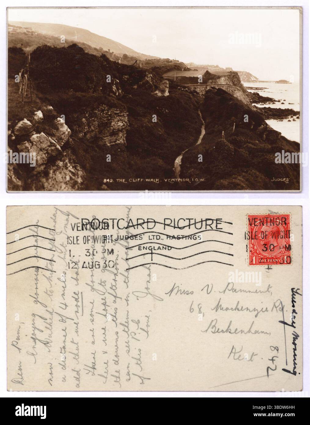 Judges' Postcard 842. THE CLIFF WALK. VENTNOR I.O.W. JUDGES’ Stock ...