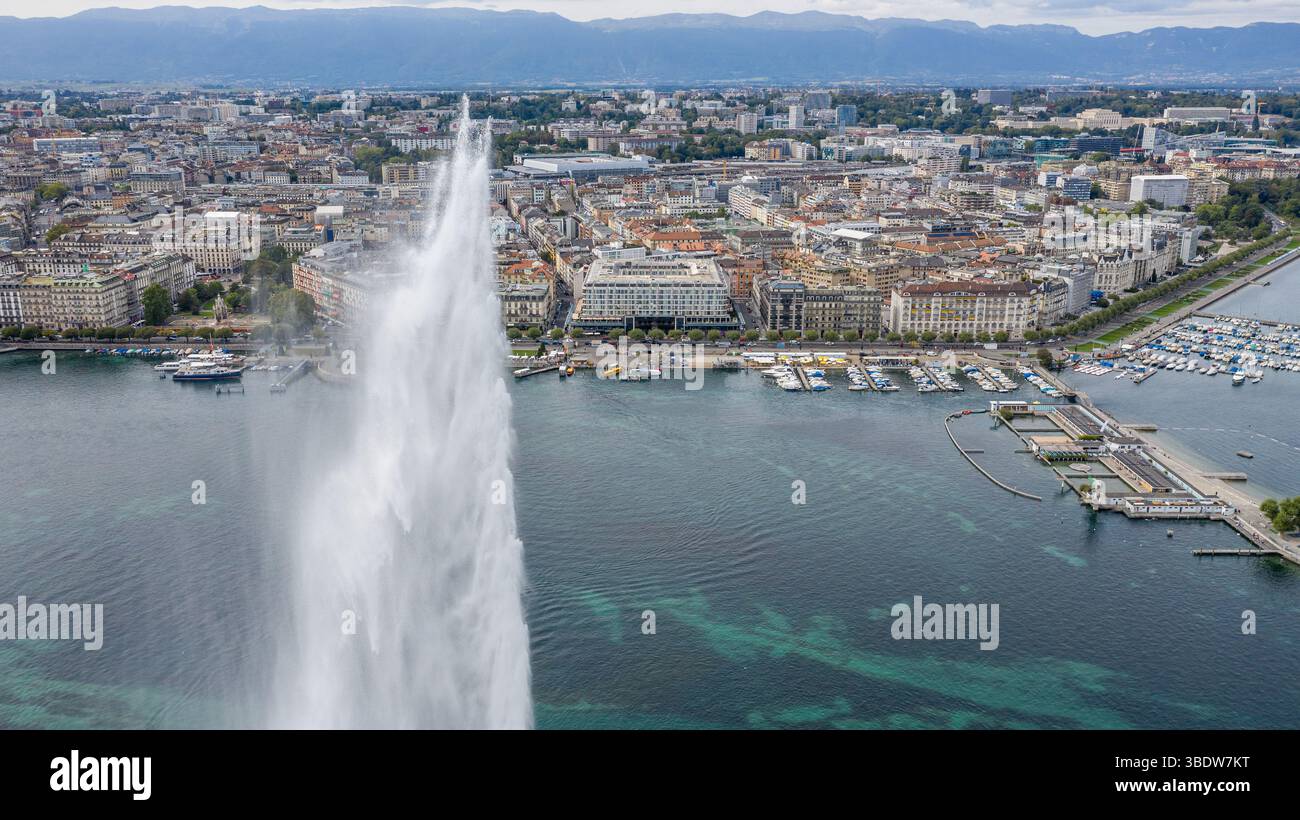 Aerial view of Lake Geneva panoramic view - Lac Leman Stock Photo - Alamy