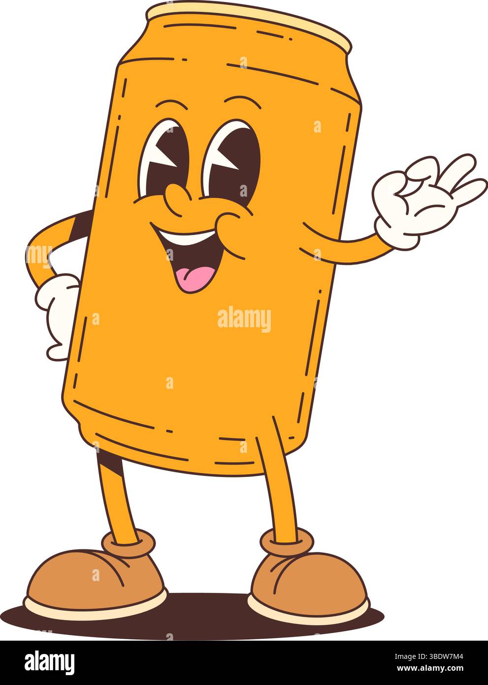 Animated can character with a friendly smile and ok sign, designed for ...