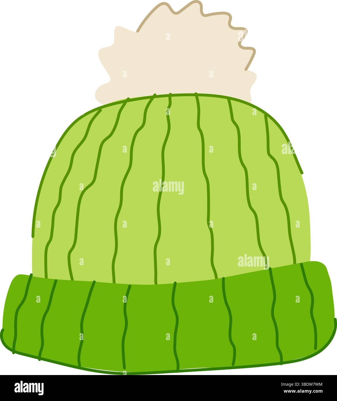 merino winter hat knit cartoon vector illustration Stock Vector Image ...