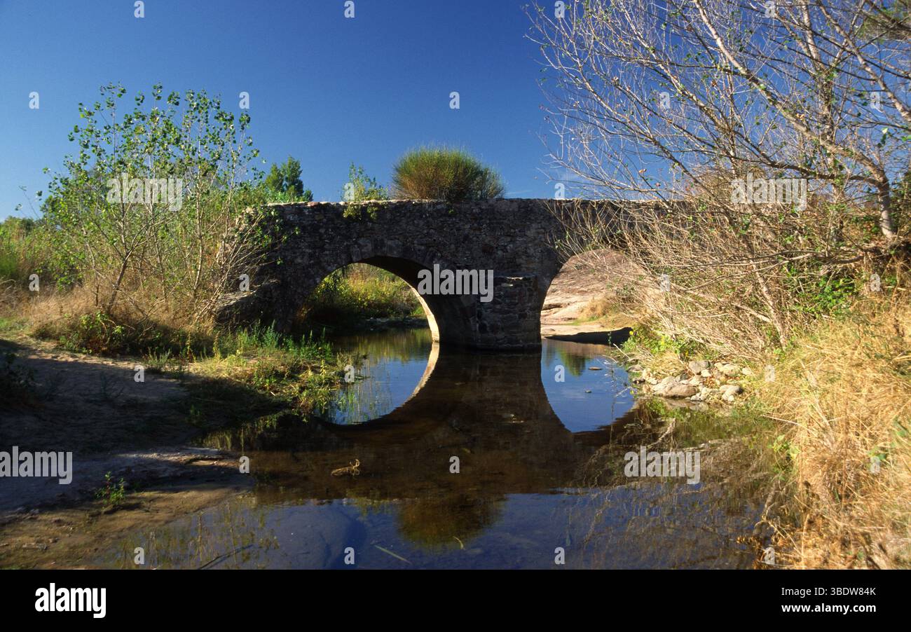Old ''so-called'' Roman bridge towards Vidauban in the Var in Provence ...