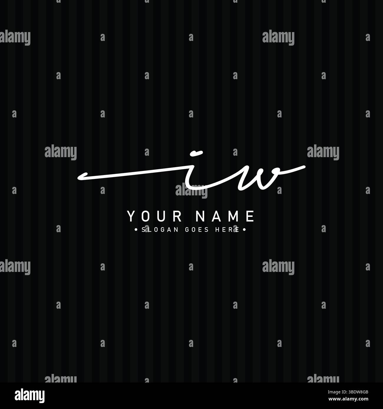 Handwritten Signature logo for Initial Letter IW - Vector Logo Template ...