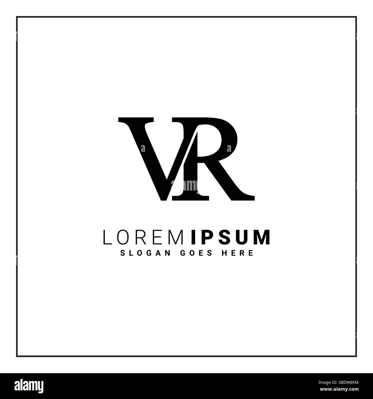 Abstract Letter VR Logo - Initial Monogram Template for Alphabet V and ...