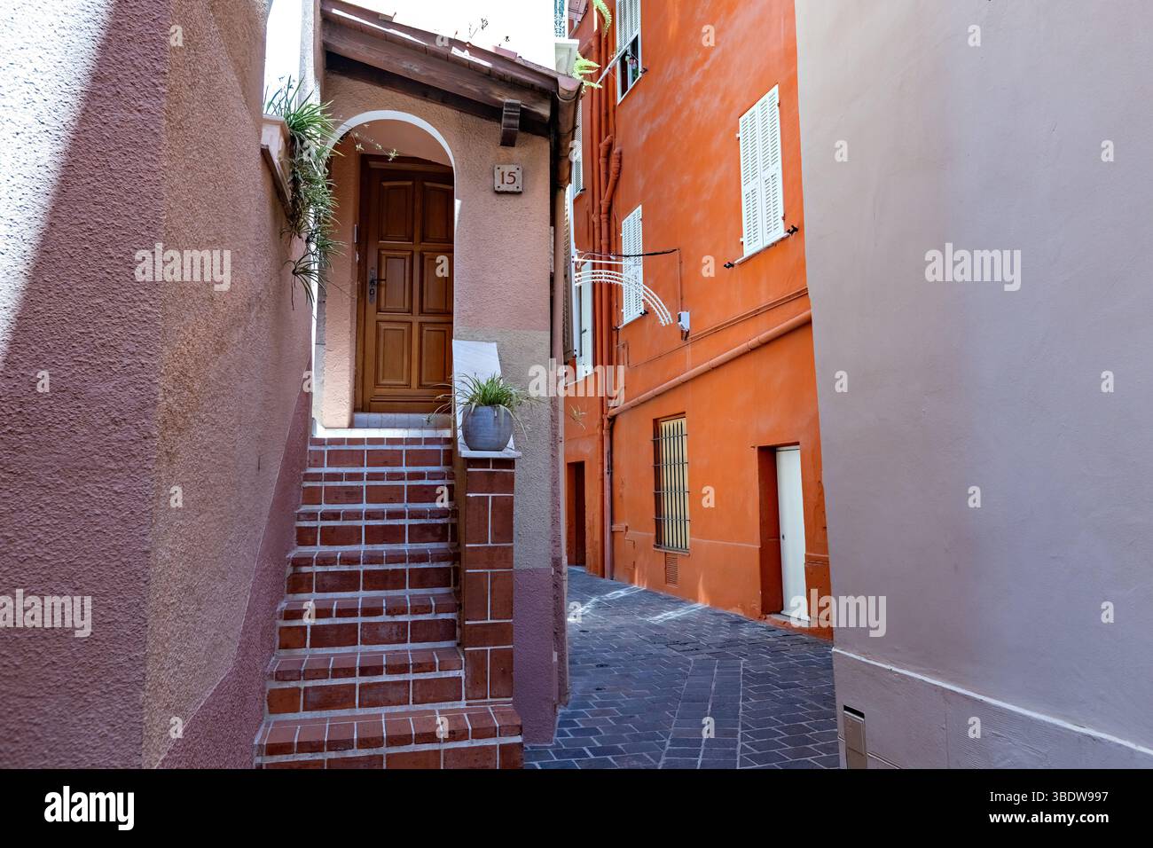 Historical house in the Monaco ville old town in the Kingdom of Monaco ...