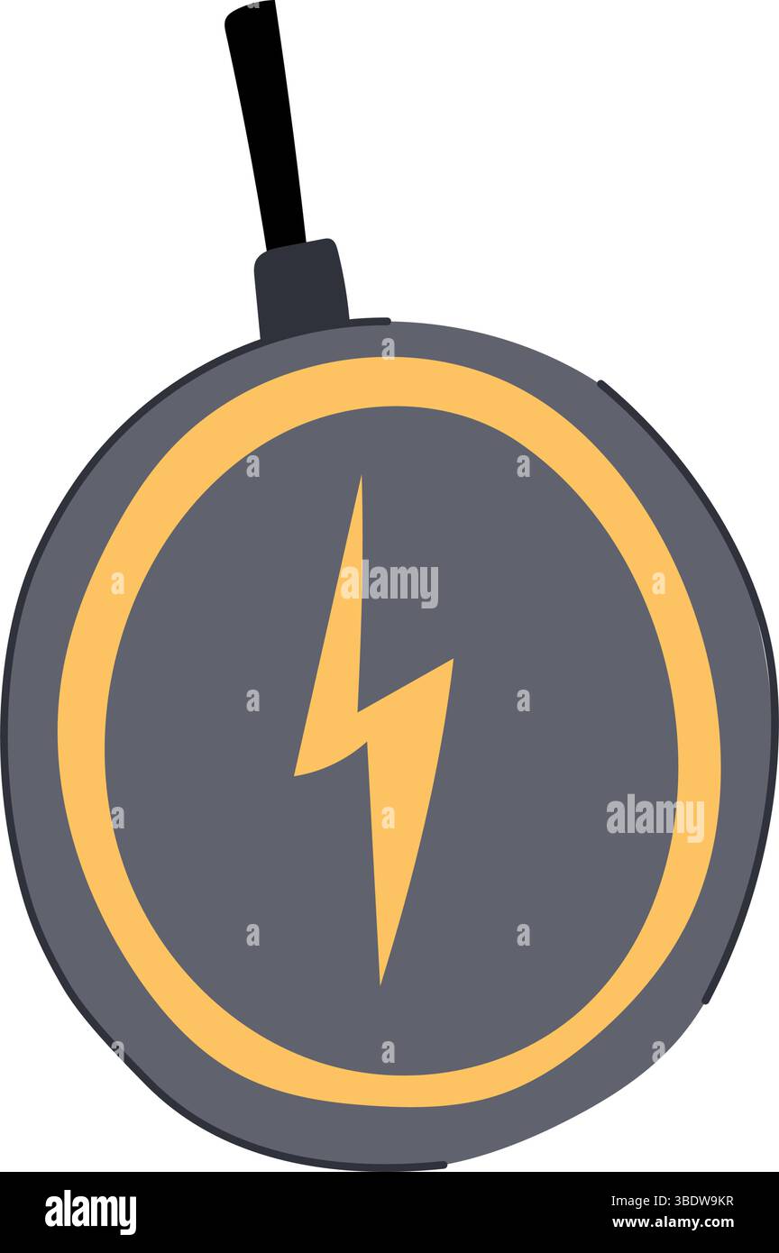 portable wireless laptop charger cartoon vector illustration Stock ...