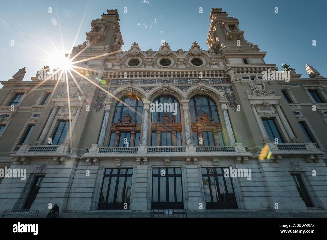 Detailed front facade of the Salle Garnier, the historic opera house ...