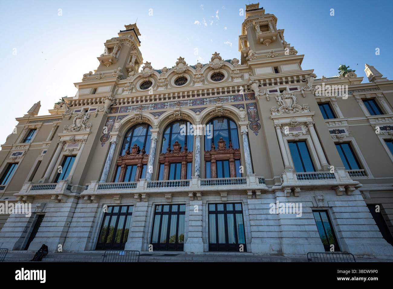 Detailed front facade of the Salle Garnier, the historic opera house ...