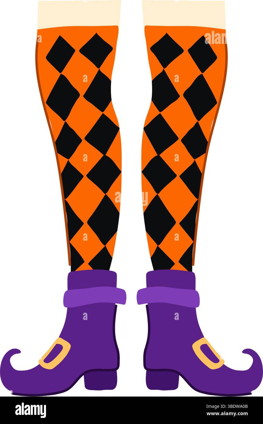 halloween witch legs cartoon vector illustration Stock Vector Image ...