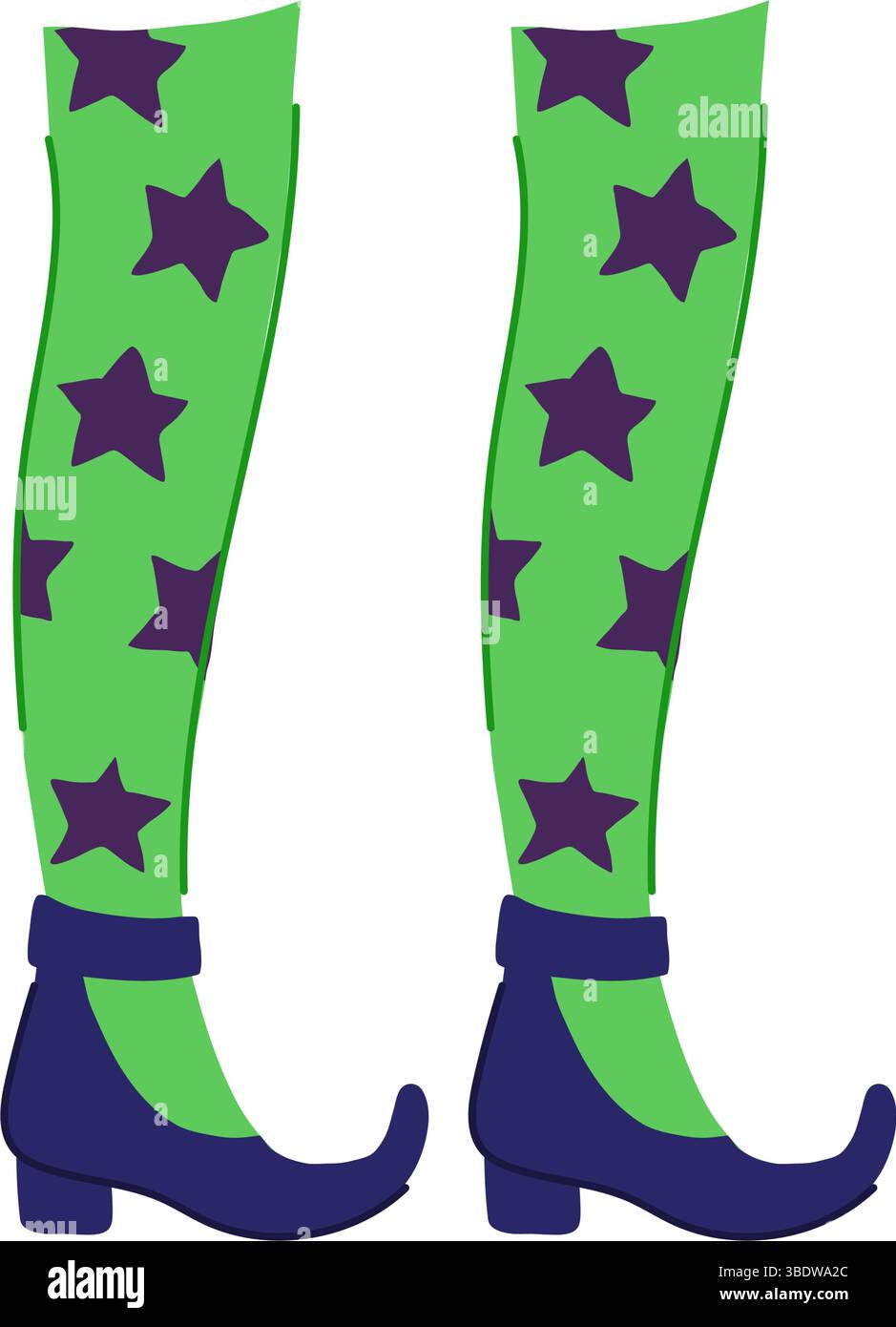 striped witch legs cartoon vector illustration Stock Vector Image & Art ...
