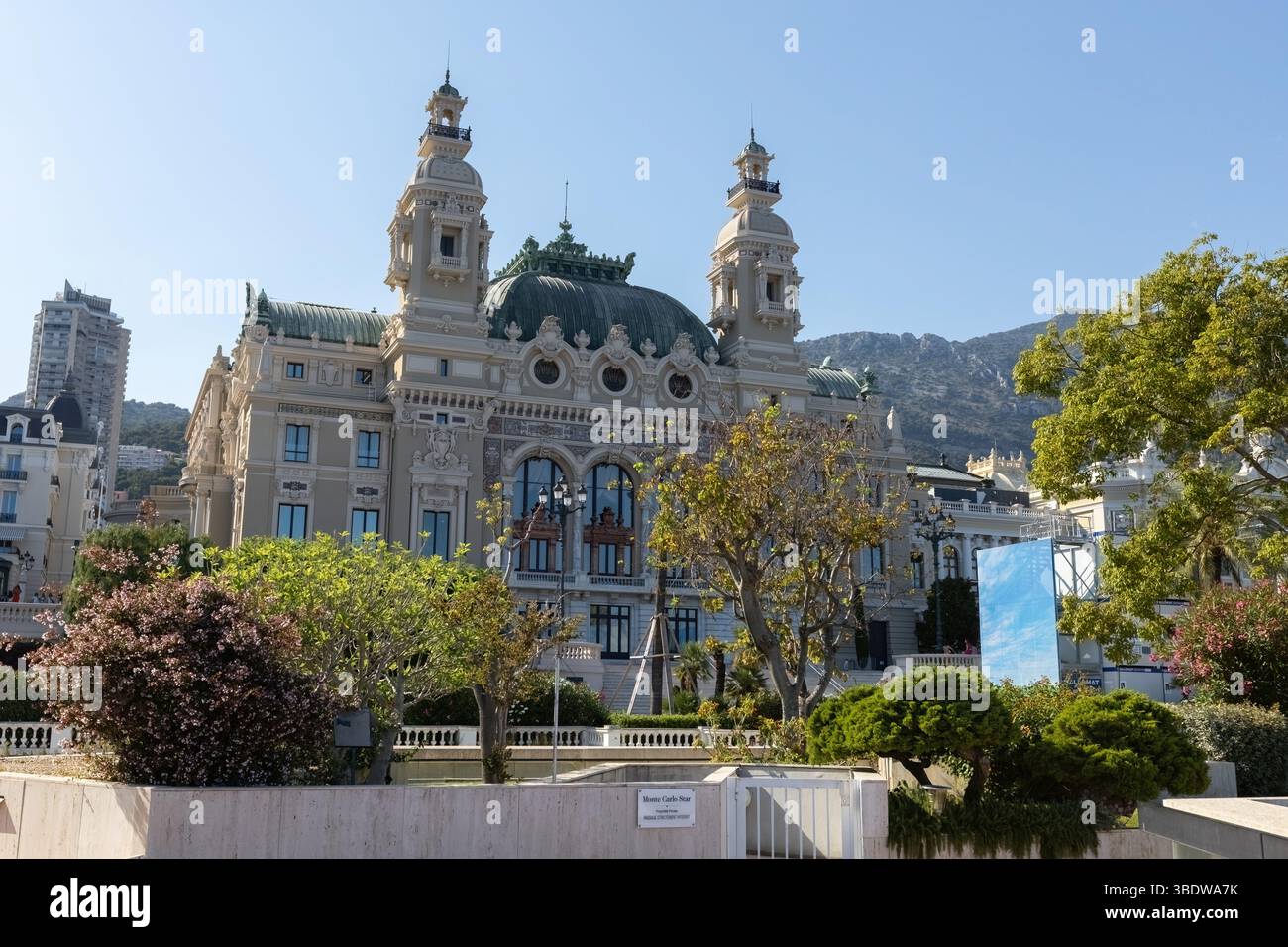 Detailed front facade of the Salle Garnier, the historic opera house ...