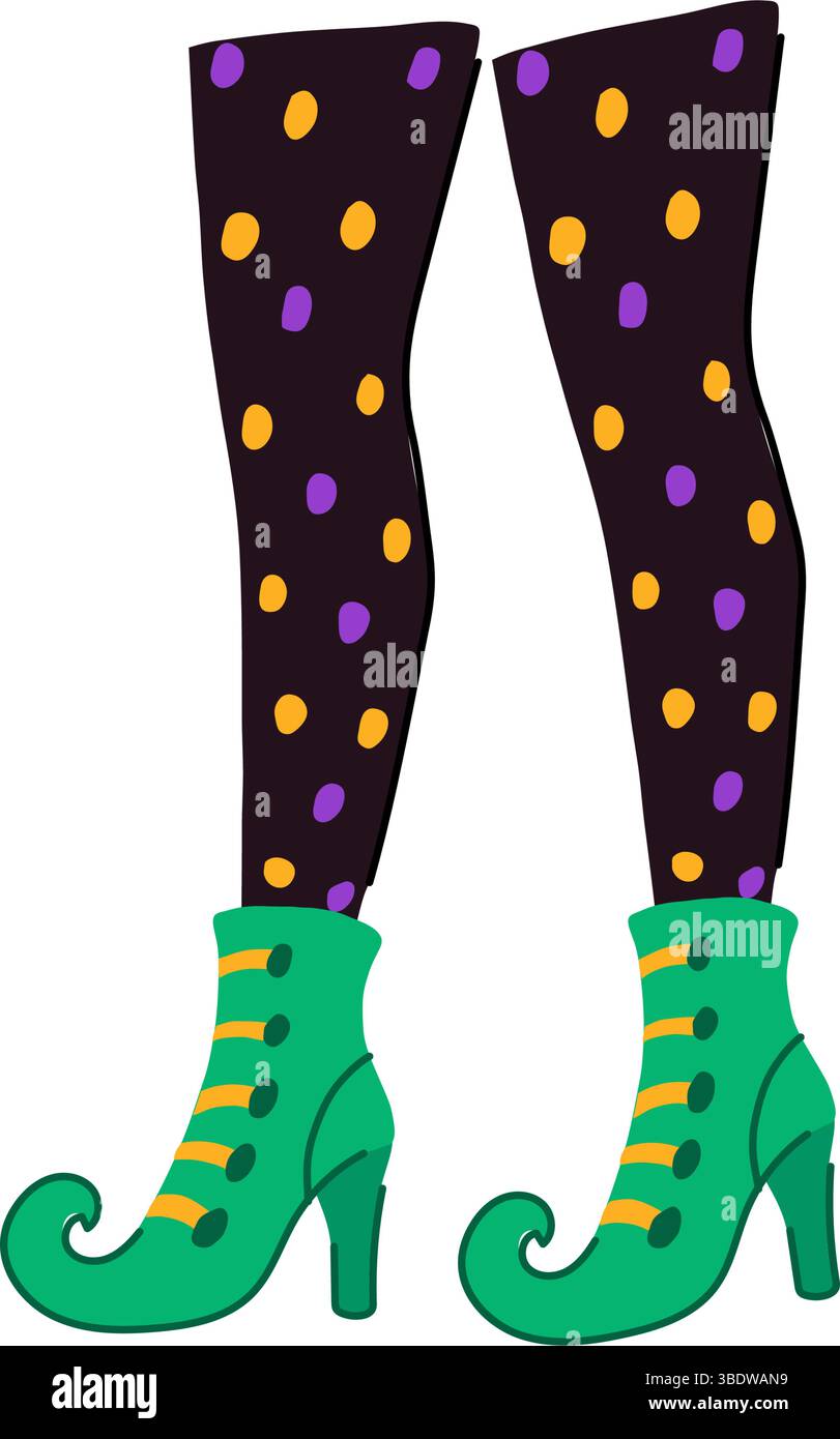 spooky witch legs cartoon vector illustration Stock Vector Image & Art ...