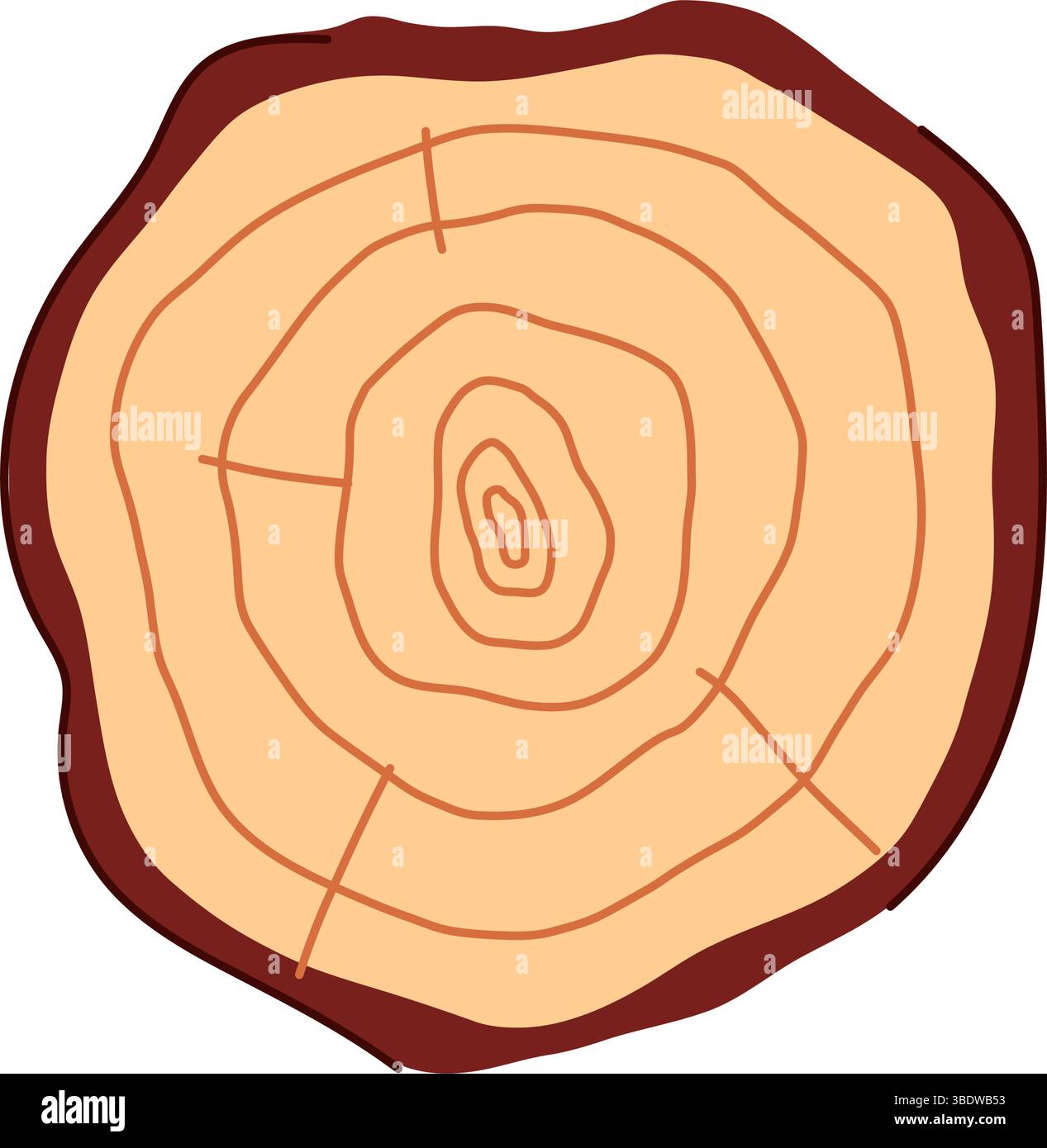 natural wood circle cartoon vector illustration Stock Vector Image ...