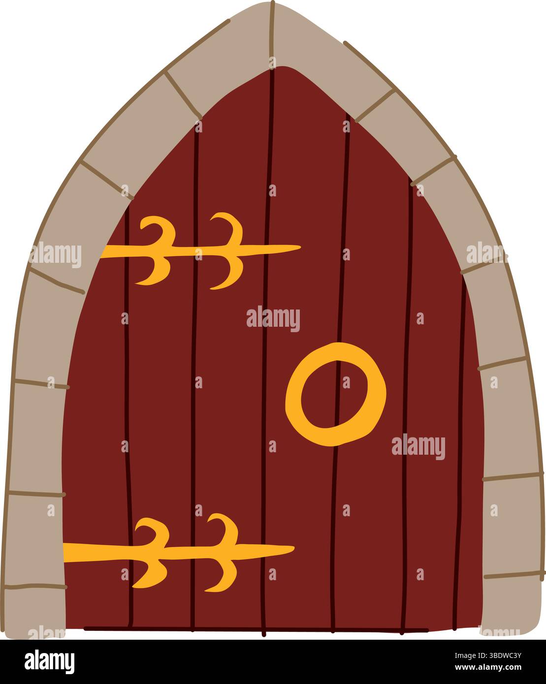 storybook wooden door fairy tale house cartoon vector illustration ...