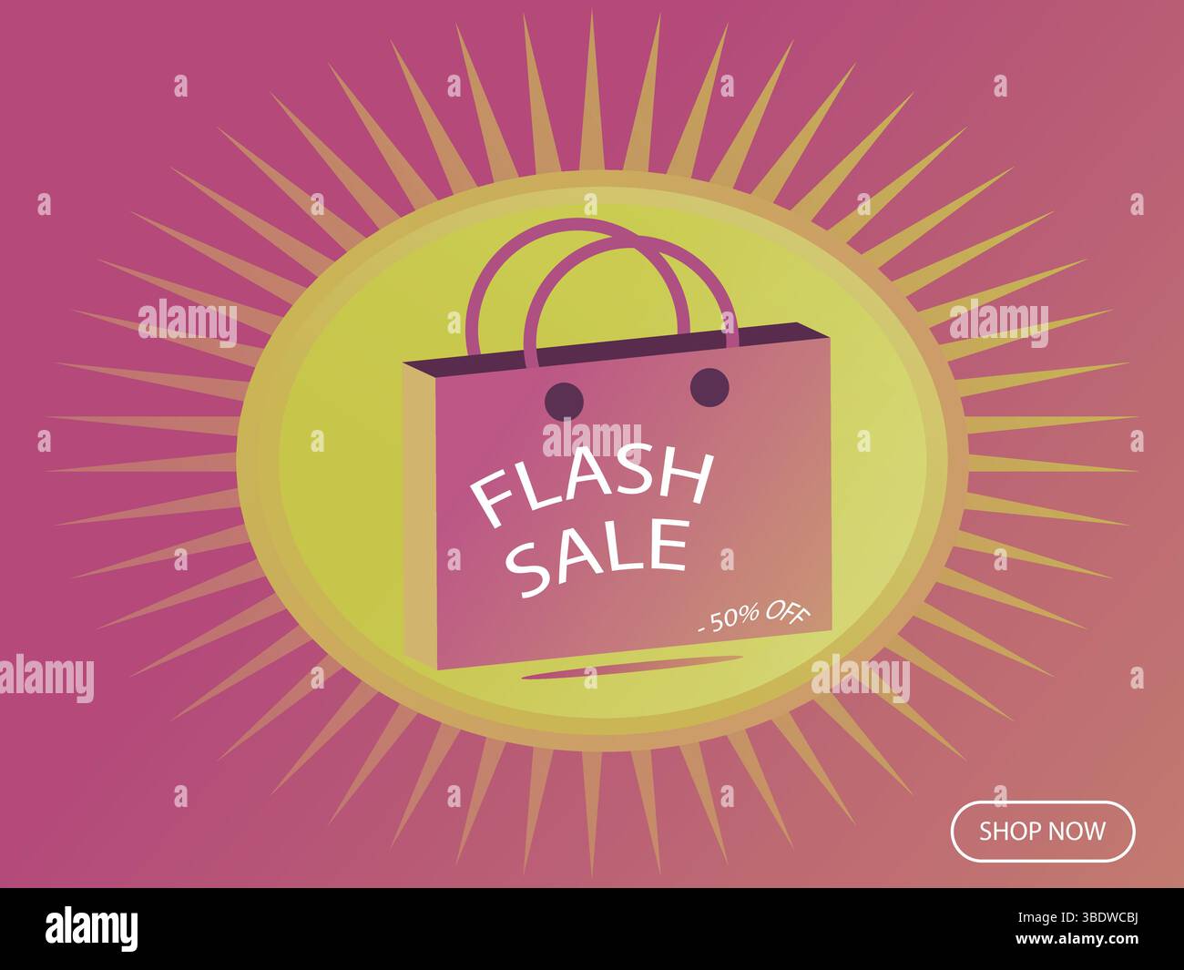 Vibrant Instagram Sale Background with Pink and Yellow Radial Burst for ...