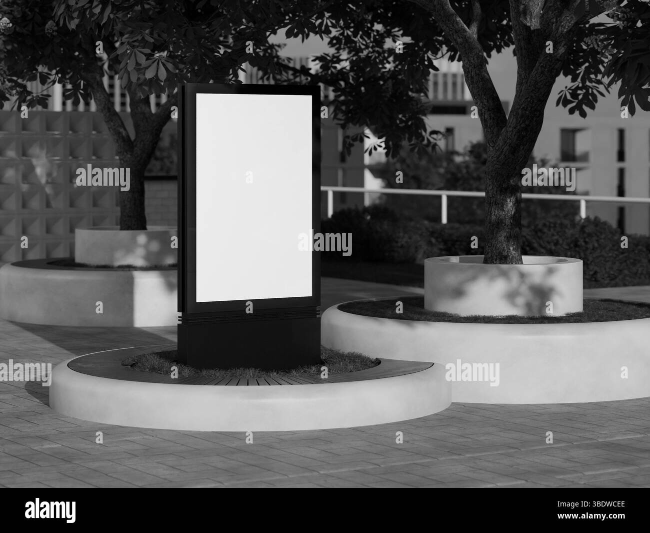 Blank Vertical Billboard Poster Mockup in The Park Stock Photo - Alamy