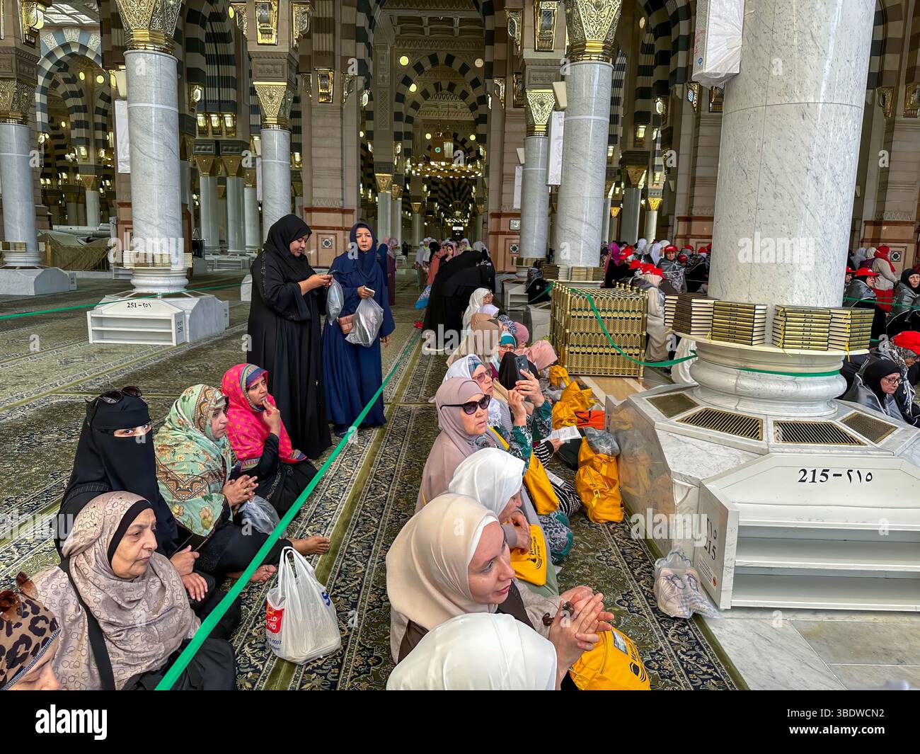 White Women pilgrims at evening prayer inside the Prophet's Mosque ...