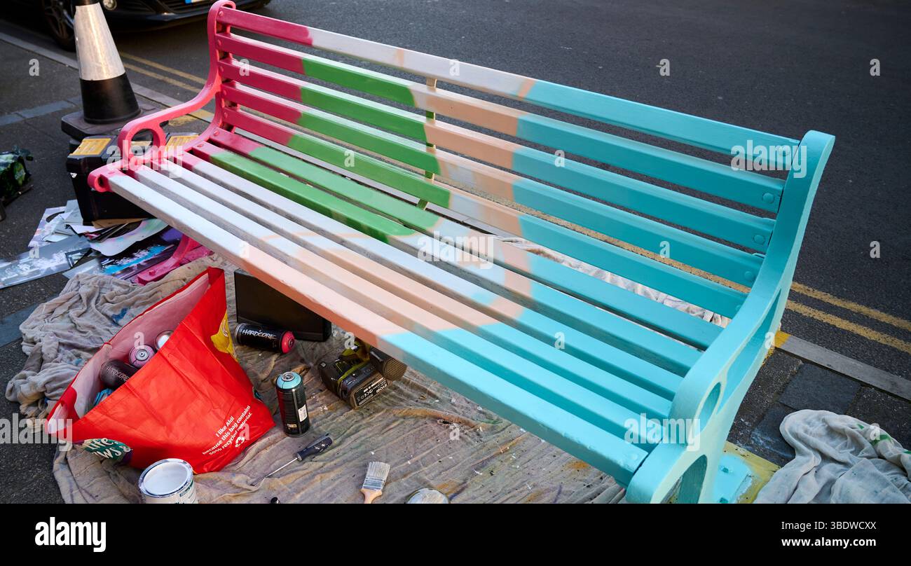 Adding colour to the neighbourhood.Local artists spray paint street ...