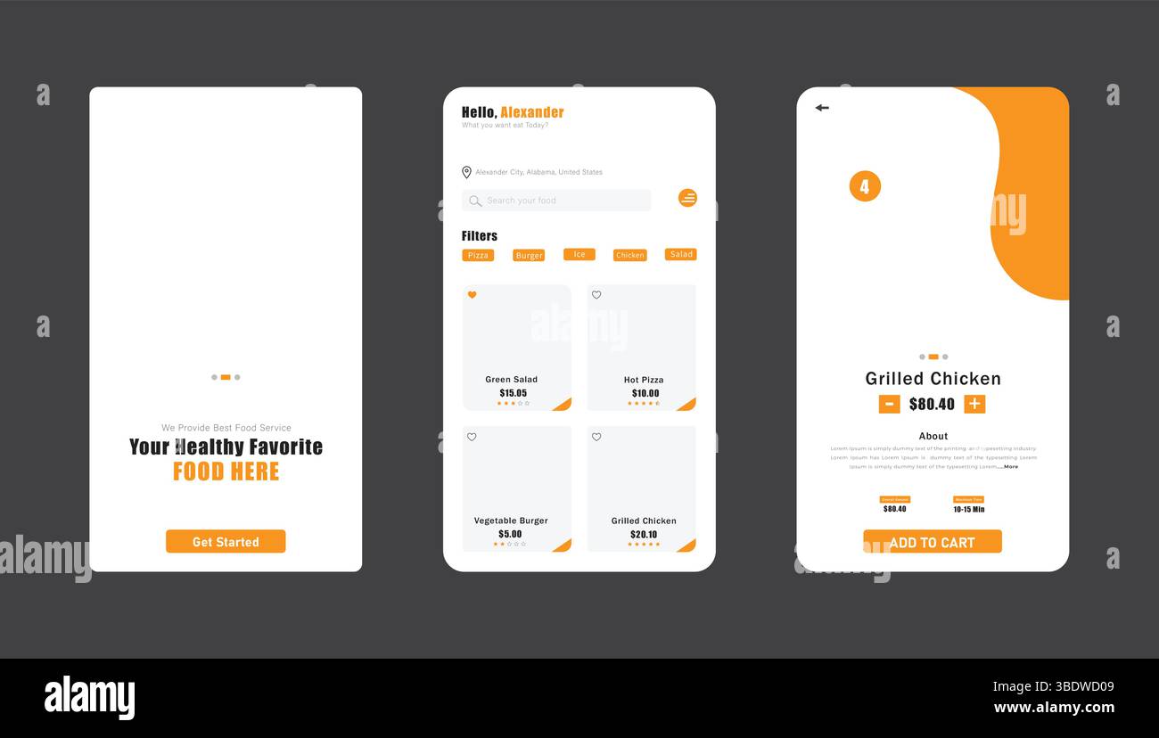 UI, UX mobile app design Stock Vector Image & Art - Alamy