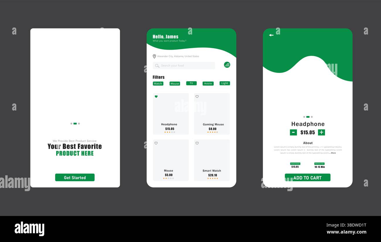 UI, UX mobile app design Stock Vector Image & Art - Alamy